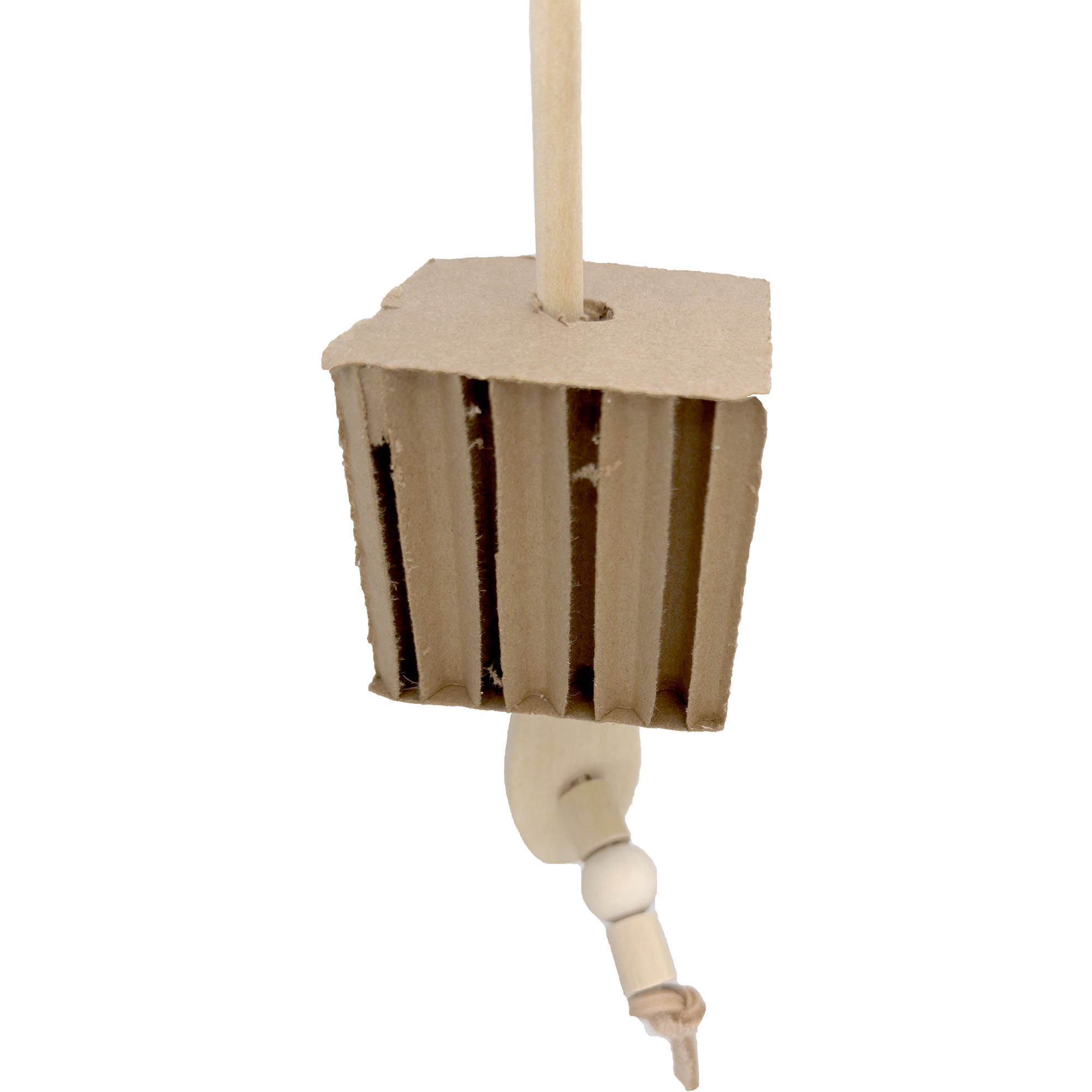 1301 Cardboard Spoon Chewer Handcrafted Chewing Bird Cage Toy